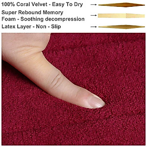 JDYYICZ Memory Foam Bathroom Rugs 2 Piece Bath Mat Set Soft Non-Slip and Absorbent Microfiber Bath Rug and U-Shaped Toilet Mat 32"x20"+24"x 20"