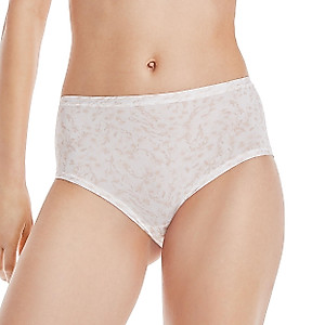 Hanes Women's Super Stretch Underwear Pack, Comfort Flex Fit, Bikini or Thong Panties, 6-Pack, Assorted Modern Brief, Medium