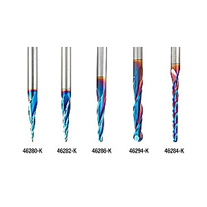 Amana Tool - 46280-K CNC 2D & 3D Carving 6.2 Deg Tapered Angle Ball Tip x 1/32 Dia x 1/6