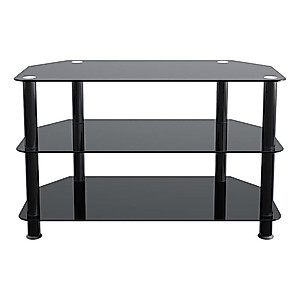 AVF Transitional Steel and Glass TV Stand for up to 42" TVs in Black/Chrome