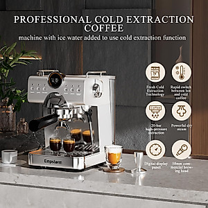 Empstorm 20 Bar Espresso Maker, Espresso Machine with Milk Frother Steam Wand, Compact Espresso Coffee Machine with for Cappuccino, Latte, Fast Heating (EM-CB1-01)