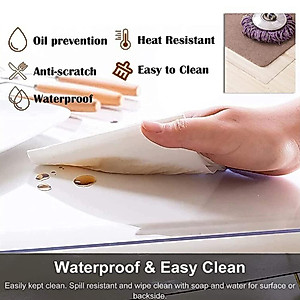 Clear PVC Desk Chair Mat 1.5mm Clear Rectangle PVC Chair Mat Protector for Hard Floor Carpet Protection, Non-Slip Floor Rug Pad, Clear Plastic PVC Runner Rug for Kitchen Dining Room,120/140/160cm wide