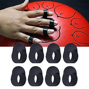 Silicone Drum Finger Sleeve, Standard Sizes Percussion Accessories Soft Drumstick Support Scratch Resistant with Number Sticker for Tongue Drums