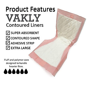 Extra Large Super-Absorbent Contoured Hospital Style Pad Liners - 7"X14" - Maternity Pads- Incontinence Liners (20)