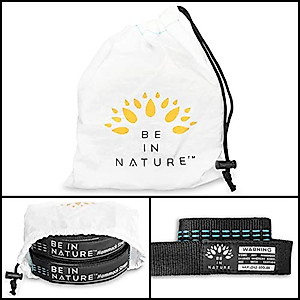Be In Nature XL Hammock Straps – Tree Straps – 20 Feet Long – 42 Loops – Support 500 Pounds (Black)
