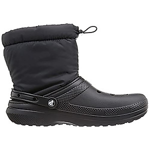 Crocs Unisex Classic Lined Neo Puff Fuzzy Winter Boots Snow Black, Numeric_7 US Women
