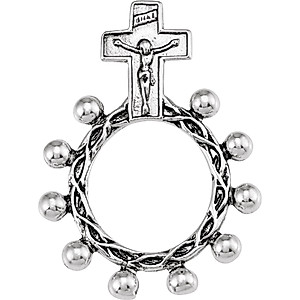 Bonyak Jewelry Sterling Silver Rosary Ring - Size 7