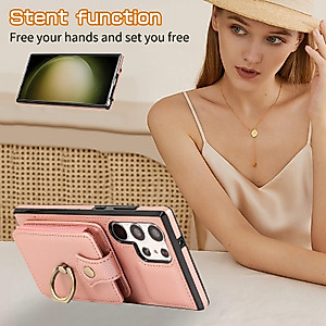 Phone Flip Case Premium Leather 2 in 1 Wallet Case Compatible with Samsung Galaxy A12 5G,Magnetic Closure Purse W Rotation Ring Stand/Card Slots Holde/Lanyard Crossbody Shockproof Protective Phone Cas