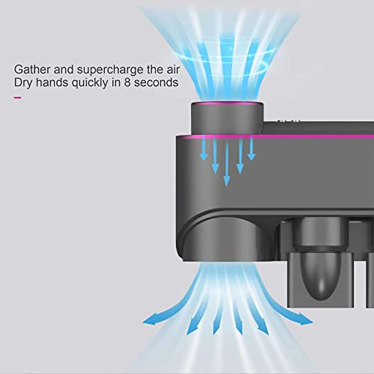 SATUO Hair Dryer Holder for Dyson, Storage Rack for Dyson Supersonic Hair Dryer, Organizer for Curler, Diffuser and Two Nozzles (Fuchsia)