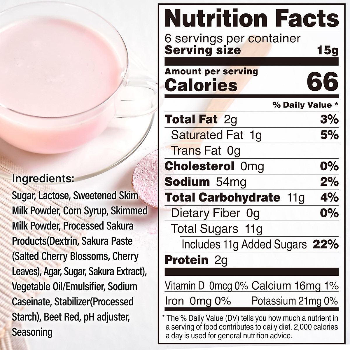 YAMASAN KYOTO UJI Sakura Latte -Creamy and Aromatic Foam- Using Japanese Cherry Blossom 100%, 3.5oz, Made in Japan,Sold by Japanese company