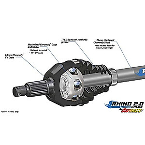 SuperATV Heavy Duty Rhino 2.0 Rear CV Axle for 2019-2022 Honda Talon 1000R | 1 REAR Axle | 25% Stronger Than Stock! - 18-Month Warrant