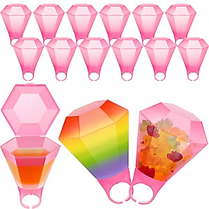 Wedding Ring Shot Glass Bachelorette Shot Glasses Team Bride Supplies Wedding Party and Bridal Shower Decorations (Pink, 12 Pieces)