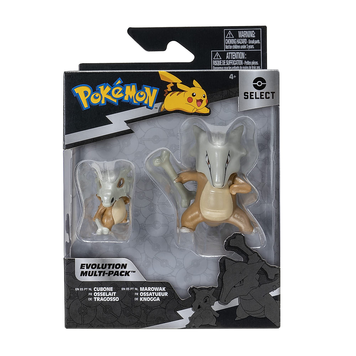 Pokémon Select Evolution 2 Pack - Features 2-Inch Cubone & 3-Inch Marowak Battle Figures - Authentic Details