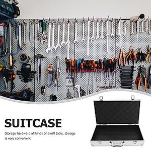 ERINGOGO Aluminum Attache Case - 14inch Lock Metal Briefcase with Ripple Foam, Hard Aluminum Carrying Case, Universal Portable Tool Case for Laptop/Luggage/Instrument, White