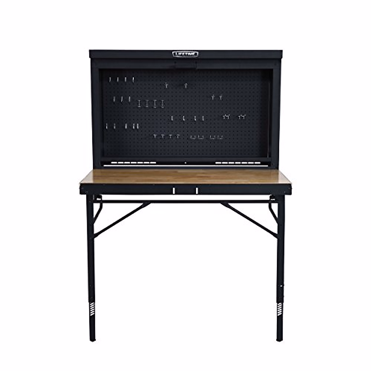 Lifetime Products Wall Mounted Work Table, 4', Wood Varnish