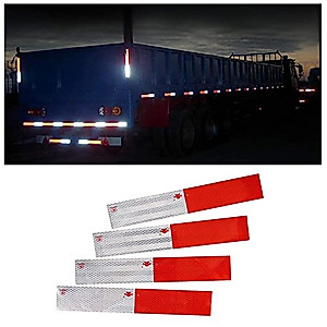 SICILAMIU Reflective Tape, 2" × 12" × 20 Pack Red/White Self-Adhesive Outdoor Waterproof Safety Caution Warning Reflective Tape Trailer Reflector for Cars, Trucks, Trailers, Boats, Road Signs