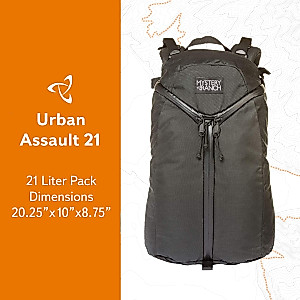 Mystery Ranch Urban Assault 21 Backpack - Inspired by Military Rucksacks, Black, 21L