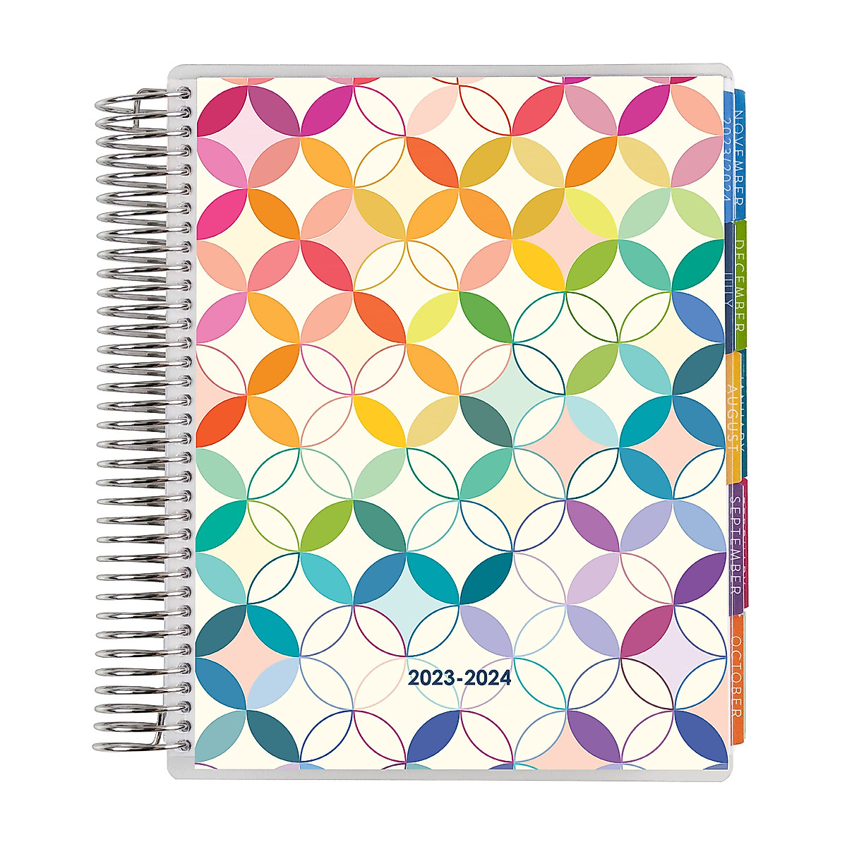 Set of Two - A5 Platinum Spiral Coiled Daily Life Planner Duo (July 2023 - June 2024) - Wildflowers Classic + Wildflowers Classic Covers. Wildflowers Interior Pages by Erin Condren