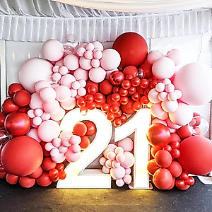 Valentines Balloons Garland Arch Kit with Pink Red Heart Balloons or Valentine Day Proposal Engagement Wedding Party Decorations