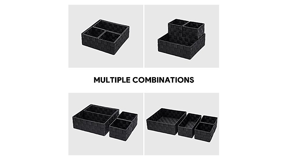 Posprica Woven Storage Baskets - Set of 4 for Easy Organization
