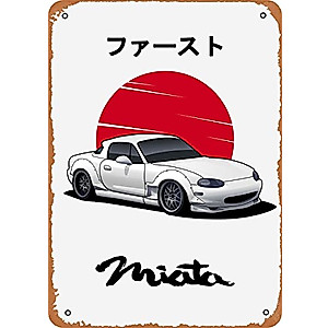 Ysirseu Mazda Miata MX5 Metal Tin Sign 8 x 12 in Car Posters Vintage Poster Man Cave Decorative