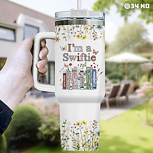 34HD Gifts for Women, Stainless Steel Tumbler with Lid, Coffee Travel Mug, Double-Wall Vacuum Insulated Tumbler, Leak Proof Drinking Cup