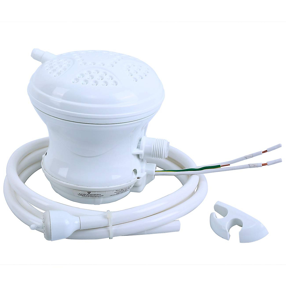 TryE 110V Instant Hot Water Heater, Electric Shower Head Wall Mount Tankless Pool Cabin Water Shower Head Heater with Plastic Tube