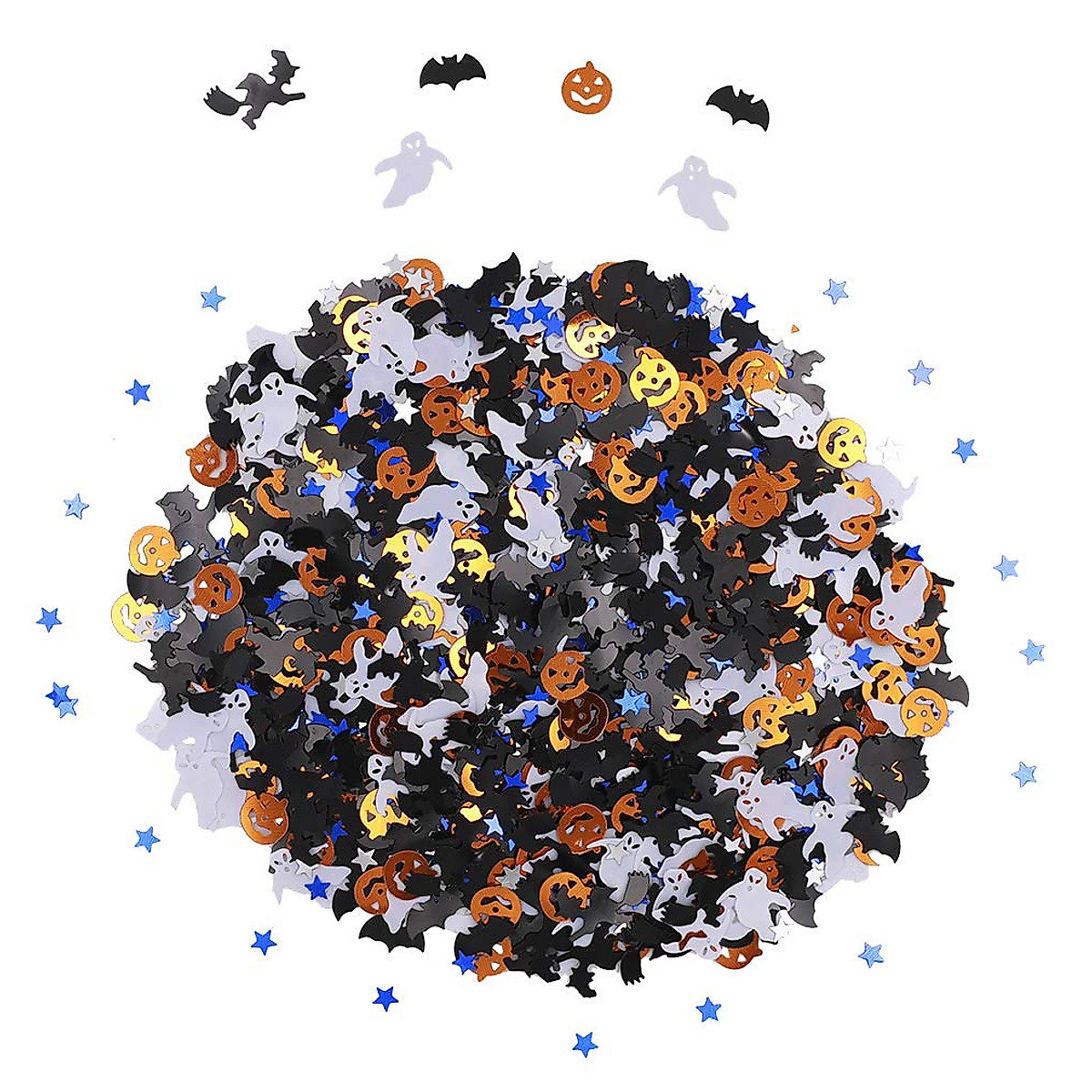 Ucity Halloween Party Confetti Glitter Pumpkins Bats Witches Ghost Star Metallic Sequins Table Scatter for Halloween Table Decorations