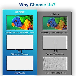 Upgrade Projector Screen 120 inch 3D High Contrast Anti-Crease 16:9 HD Foldable Portable Projector Movies Screen for Home Theater Office Outdoor Indoor Support Front Rear Projection