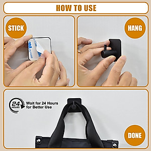 Honmein 6 Pcs Adhesive Wall Hooks for Hanging - Waterproof Shower Hooks, Heavy Duty Towel Hooks for Bathrooms, Kitchens, and Offices (Black)