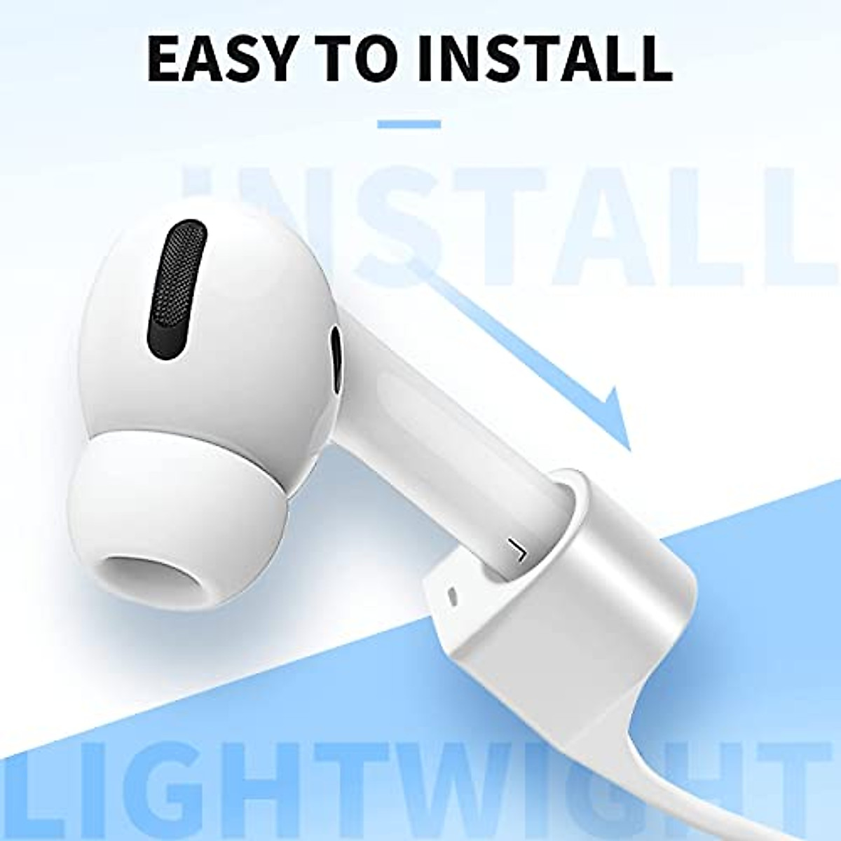 Vsagier Strong Magnetic Airpods Strap, Silicone Anti-Lost Cord Sports Lanyard with Extra Tangle-Free Cable Storage Case, Compatible with Airpods 3rd / 2nd Generation/Pro / 1(White)