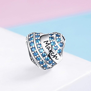 Birthstone Charm for Pandora Charms Bracelet Sterling Silver Bead Birthday Charms 03