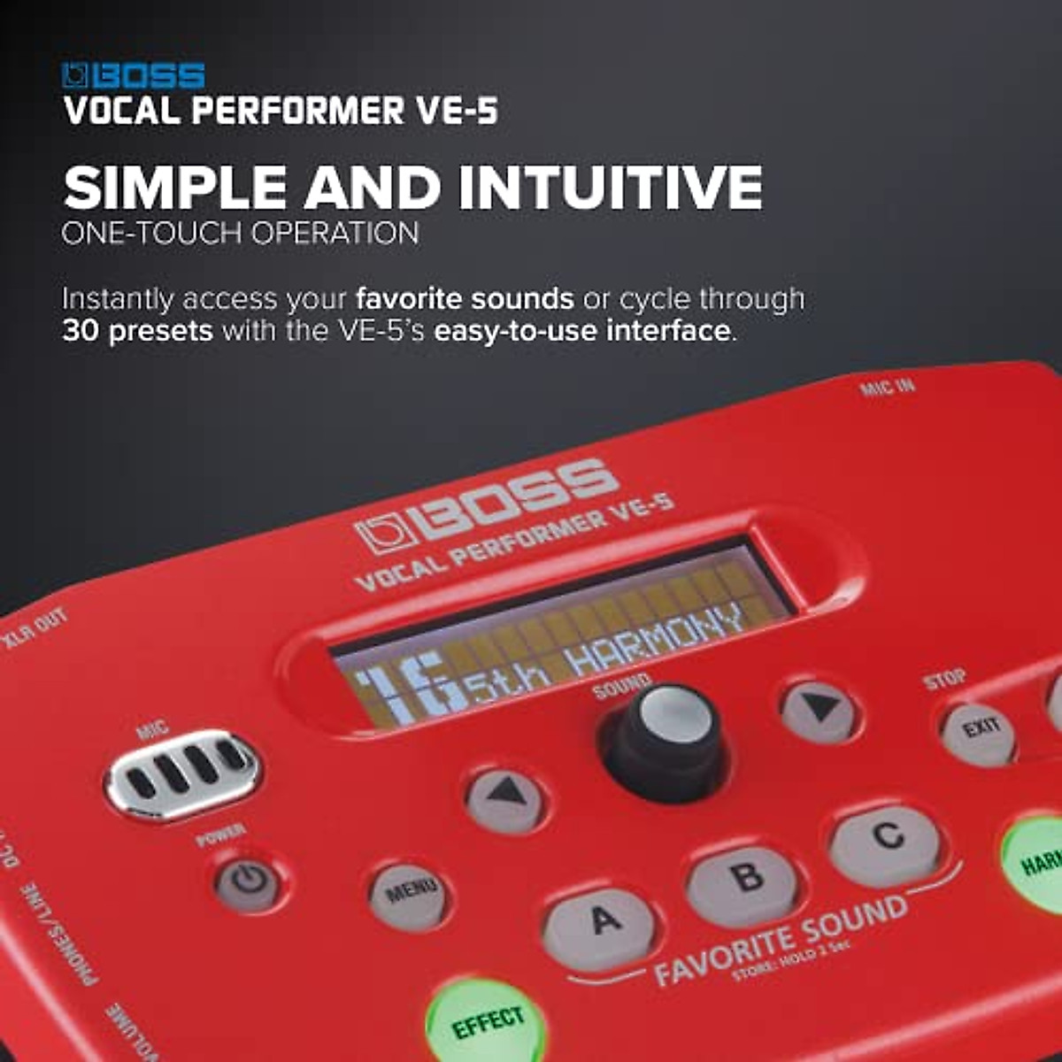 Boss VE-5 Vocal Performer Effect Processor (Red)