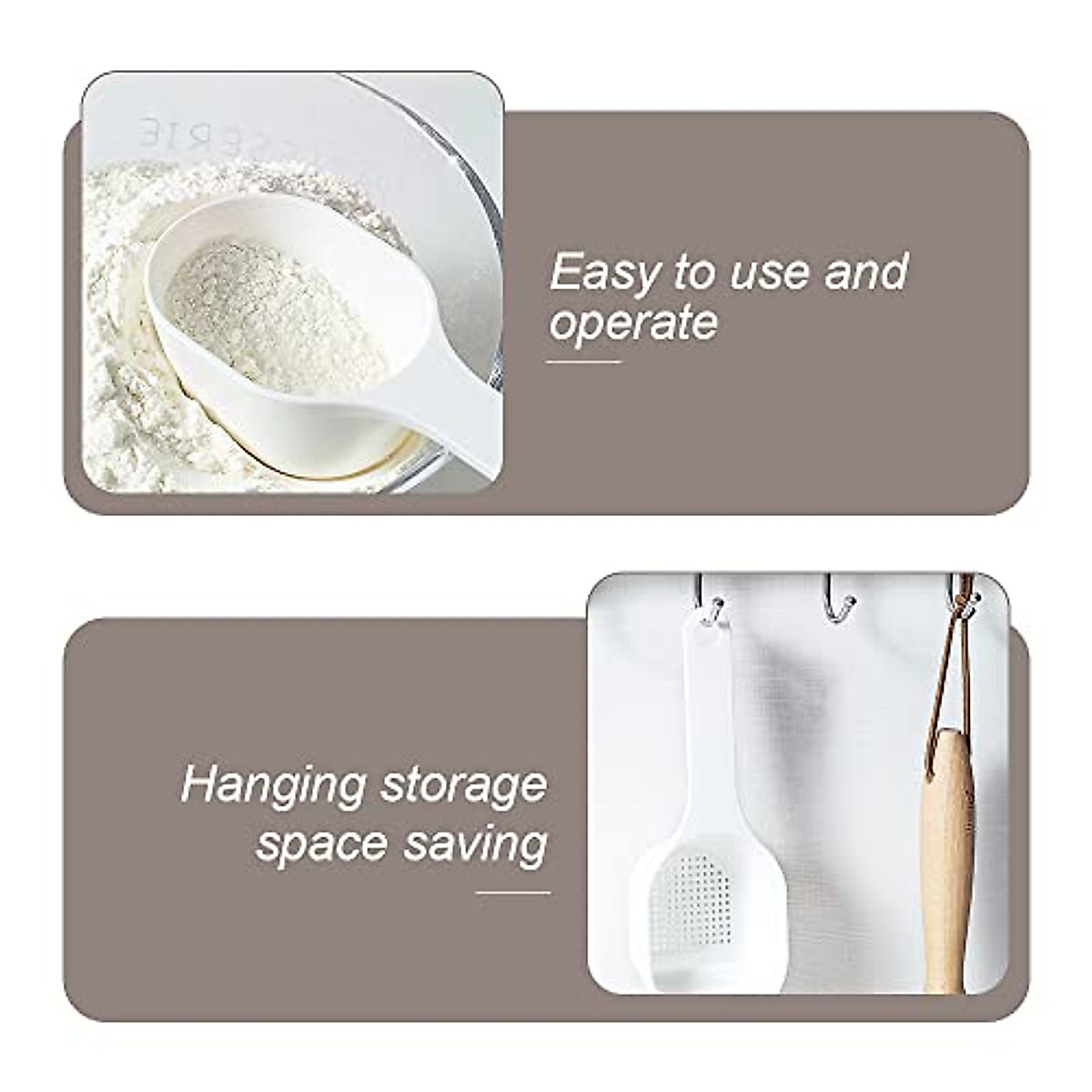 2 Pcs Flour Dusters Fine Mesh Flour Sifters Simple Design Sugar Shakers for Kitchen Cooking