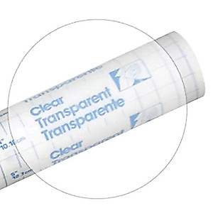 Con-Tact Brand Creative Clear Covering, Versatile and Self-Adhesive Shelf Liner, Semi-Transparent Privacy Film, Protective Clear Vinyl, 18'' x 20', Clear Glossy