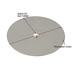 DZQ 6Pcs Diamond Flat Lap Wheel Disc Arbor Hole 8" x 1/2" Abrasive Lap 240 320 600 800 1200 3000 Grit for Cutting or Sanding Stone and Glass