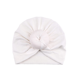 DRESHOW BQUBO 5 Pieces Baby Turban Hats Turban Bun Knot Baby Infant Beanie Baby Girl Soft Cute Toddler Cap