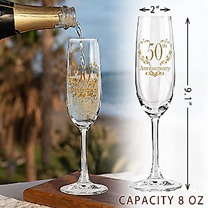 Tom Boy 50th Anniversary Champagne Flutes, Couple Gifts for Anniversary, Wedding Anniversary Champagne Flutes Glasses Set of 2, Married Couples gifts, Anniversary 50th Gifts for Parents
