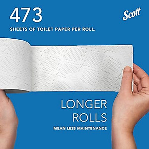 Scott® Professional 100% Recycled Fiber Standard Roll Bulk Toilet Paper (13217), 2-Ply, Elevated Design, White, Individually wrapped rolls (473 Sheets/Roll, 80 Rolls/Case, 37,840 Sheets/Case)