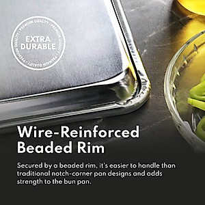 New Star Foodservice 36749 Commercial-Grade 16-Gauge Aluminum Sheet Pan/Bun Pan, 18" L x 26" W x 1" H (Full Size) | Measure Oven (Recommended)