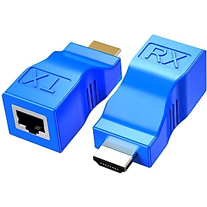 Eanetf HDMI to RJ45 Extender, HDMI to RJ45 Ethernet Network Converter Over by Cat5-e/6 Cable Splitter 1080p up to 30m/98ft Repeater for HDTV HDPC PS4 STB