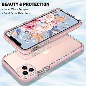 MATEPROX Compatible with iPhone 11 Pro Case Clear Thin Slim Crystal Transparent Cover Shockproof Bumper Case for iPhone 11 Pro 5.8（Pink