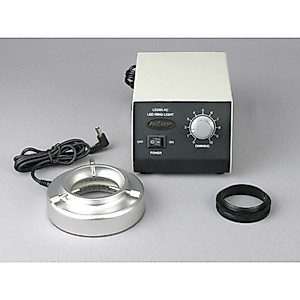 AmScope LED-80M 80-LED Microscope Ring Light w Heavy-Duty Metal Box and Adapter