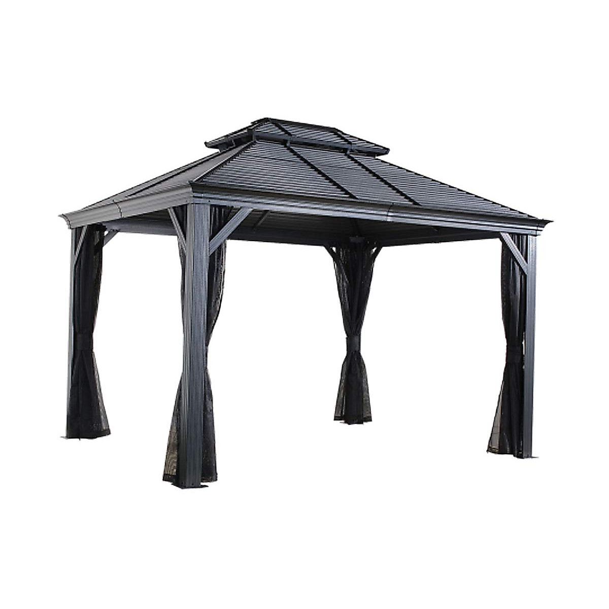 Sojag Outdoor 12' x 14' Mykonos Double Roof Hardtop Gazebo Outdoor Sun Shelter