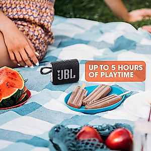 JBL GO 3 Waterproof Wireless Portable Bluetooth Speaker - Blue (Renewed)