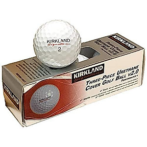 Kirkland Signature Three-Piece Urethane Cover Golf Ball v2.0 Performance + Total of 24 Balls, White