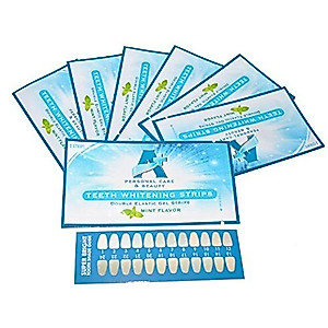 Sparkling White Professional Strength 6% HP Teeth Whitening Strips - Elastic Strips Plus Advanced Whitening Formula = Great Results! 28 Strips (14 Upper and 14 Lower) Free Teeth Shade Guide Included.