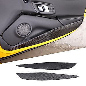 Soft Carbon Fiber Car Door Anti Kick Panel Trim Sticker Fit for Toyot@ Supra GR A90 A91 MK5 2019-2024, Inner Door Anti Kick Decorative Panel Protection Accessories, 2PCS