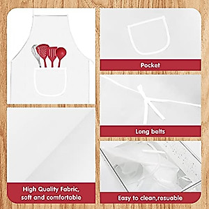 Ecoofor 12 Pieces Kid Aprons, Kid Chef Aprons with Pocket Children Chef Apron for Boys Girl's Kitchen Cooking (Ages 5-12)