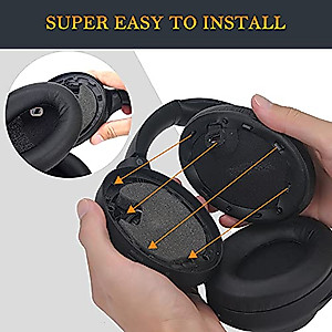 SOULWIT Replacement Earpads for Sony WH-1000XM4 (WH1000XM4) Headphones, Ear Pads Cushions with Noise Isolation Memory Foam, Added Thickness, Without Affecting Sensor-Black